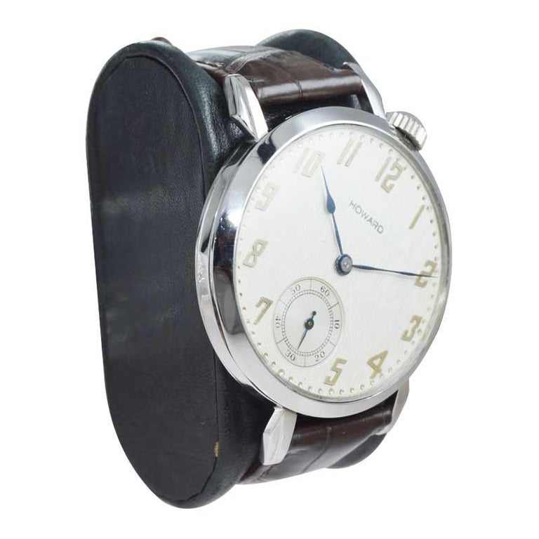 Howard Steel Art Deco Oversized Wrist Watch Conversion from 1921 For ...