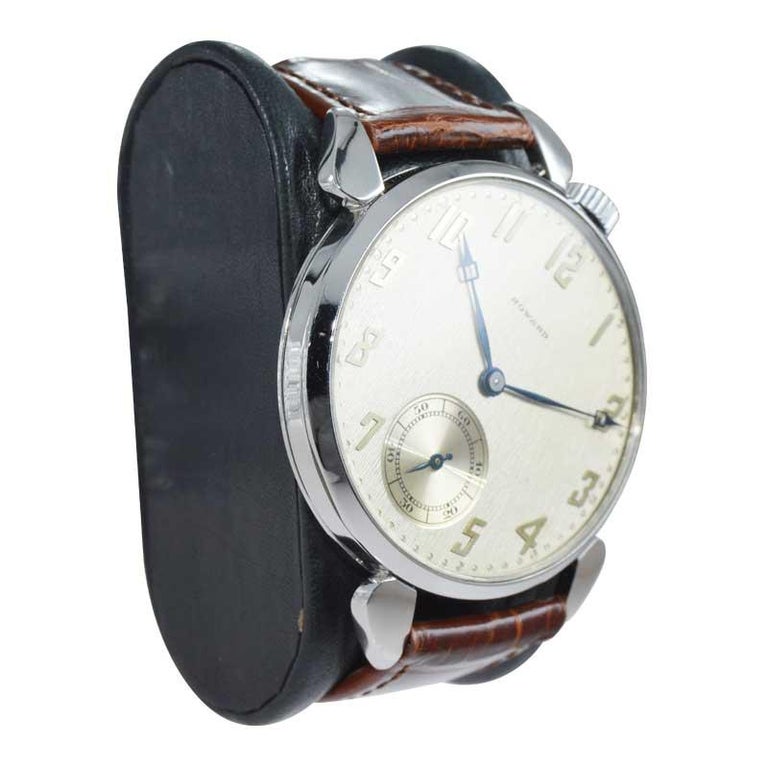 Howard Steel Art Deco Oversized Wrist Watch Custom Conversion, 1921 For ...