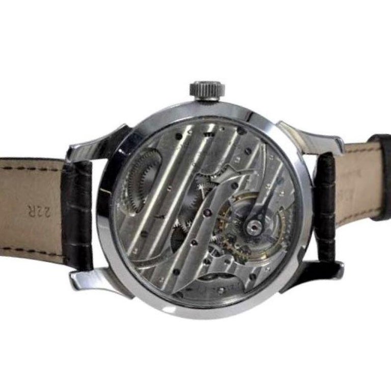 Howard Steel Art Deco Oversized Wrist Watch Custom Conversion, 1921 For ...