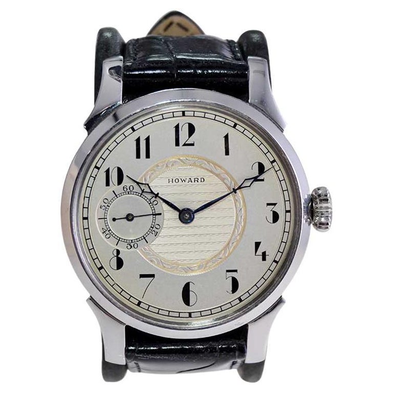 Howard Steel Exhibition Back Ovesized Pocket Wrist Watch, circa 1925 ...