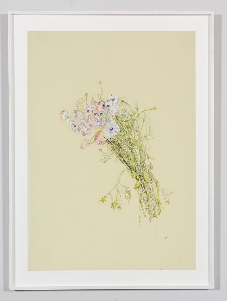 Howard Tangye - Flowers (A Bunch), Mixed media on Pergamenata parchment ...