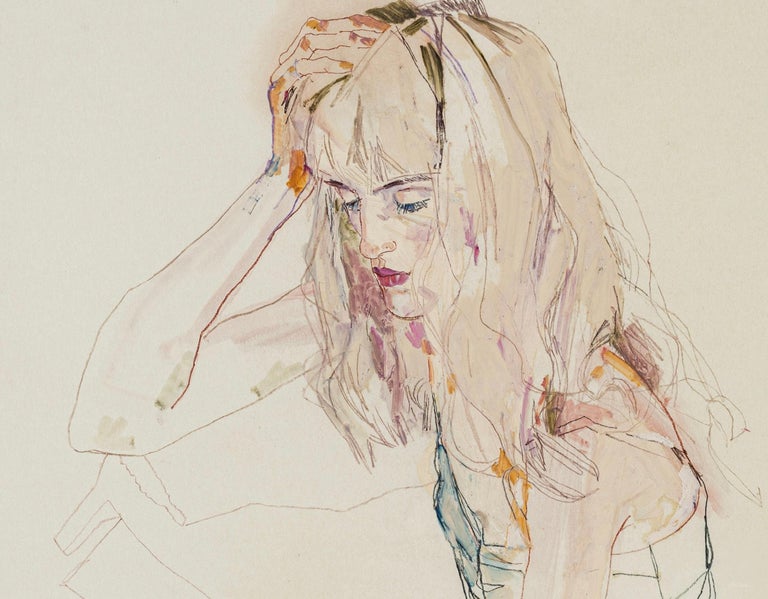 Howard Tangye - Freya (Sitting, legs folded inwards), Mixed media on ...