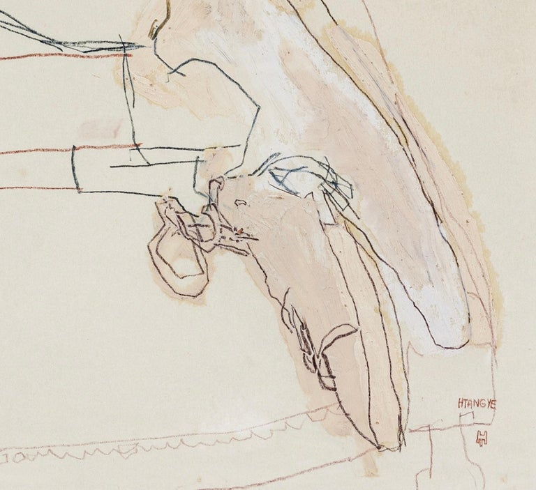 Howard Tangye - Freya (Sitting, legs folded inwards), Mixed media on ...