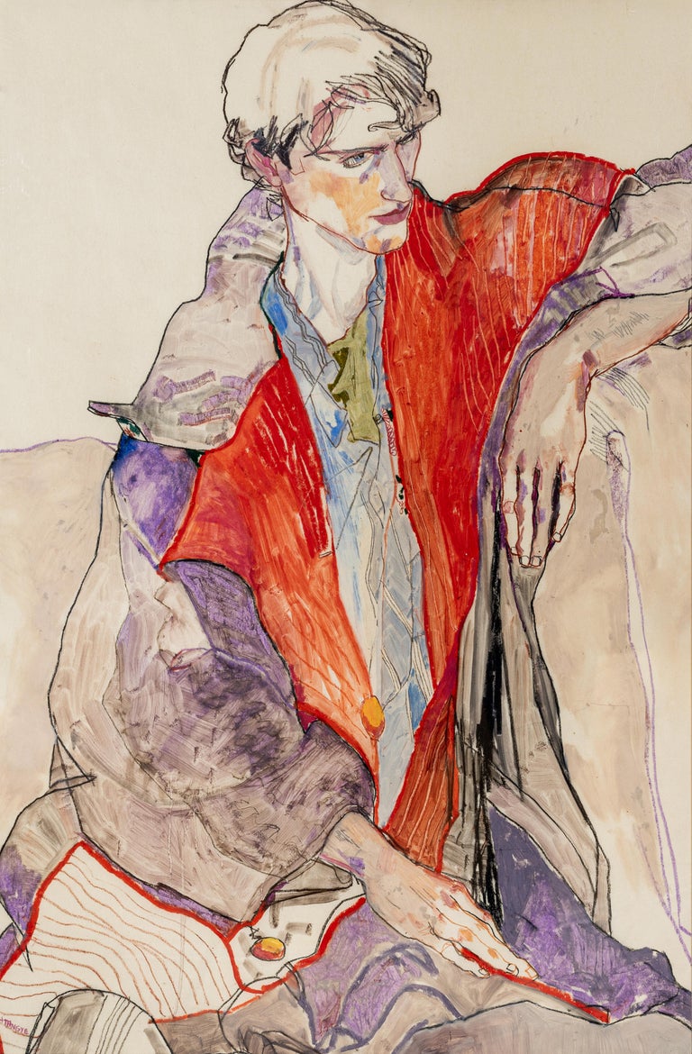 Howard Tangye - Jake II (Red coat), Mixed media on Pergameneta ...