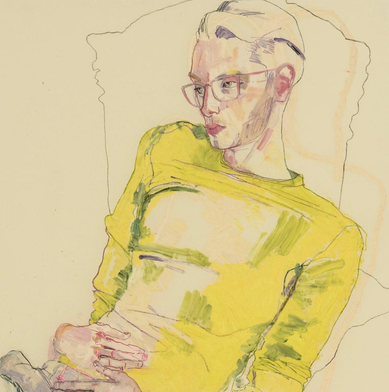 Howard Tangye - Jake (Lying Back - Lime Green), Mixed media on ...