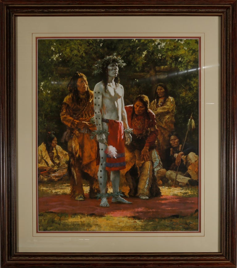 Howard Terpning - Preparing for the Sundance, lithograph, signed and ...