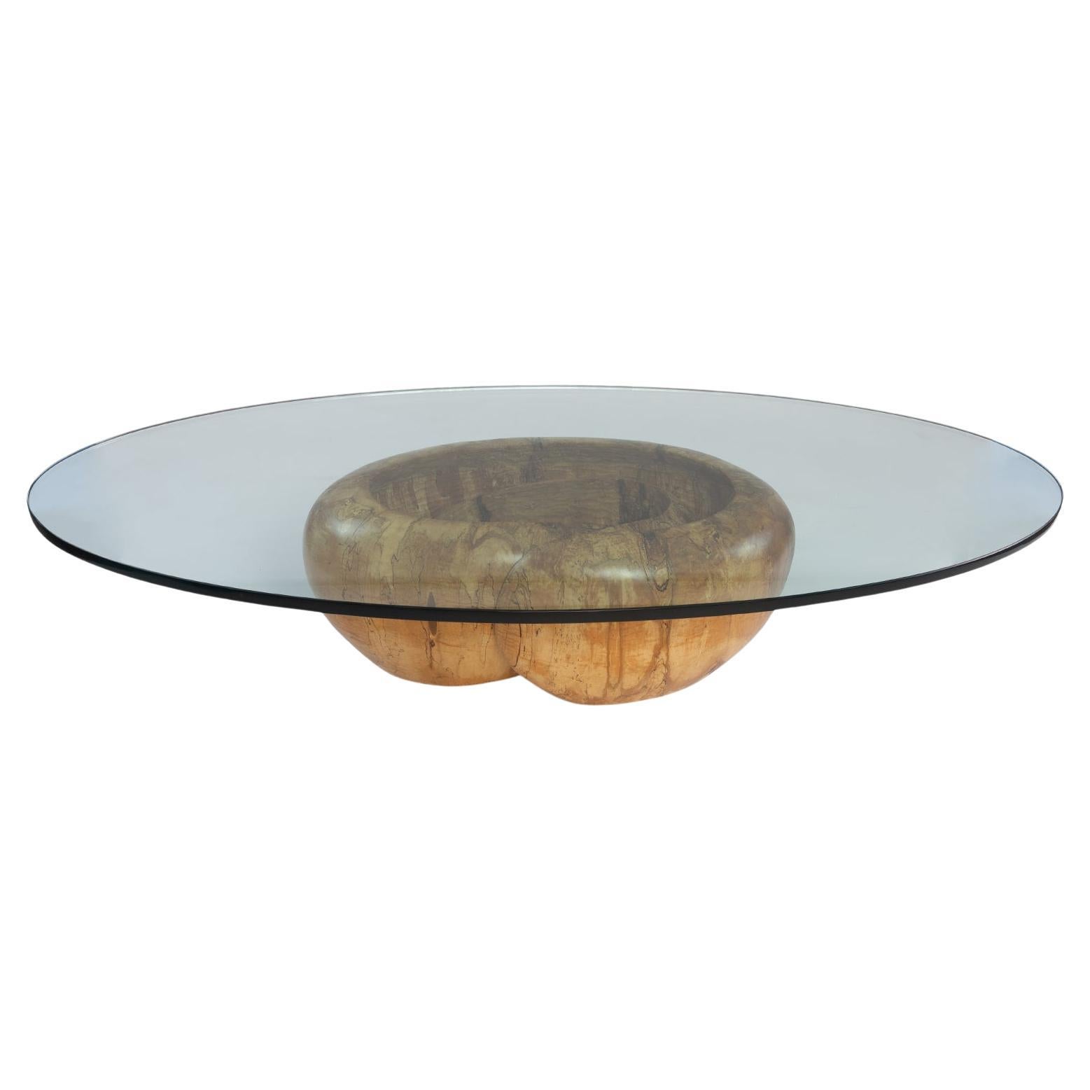 A Large Bookmatched Burl Coffee Table By Werner Kanner C.1975 at 1stDibs