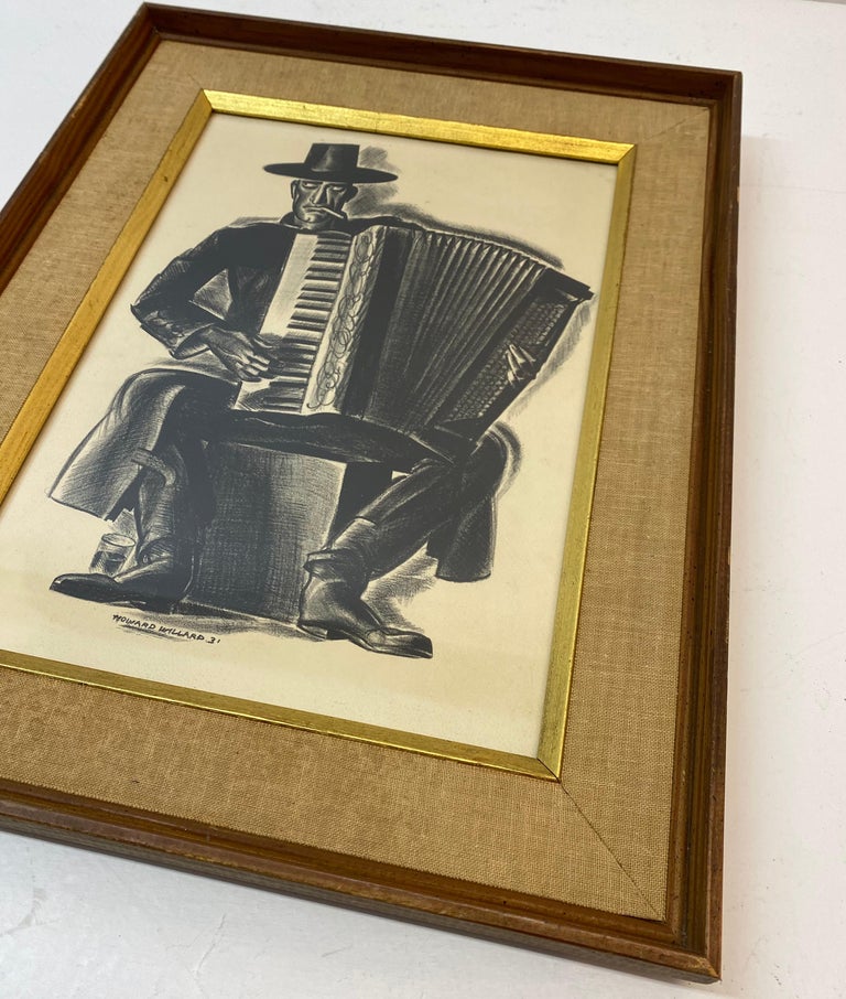Howard Willard - Howard Willard "The Accordionist" Original Lithograph ...
