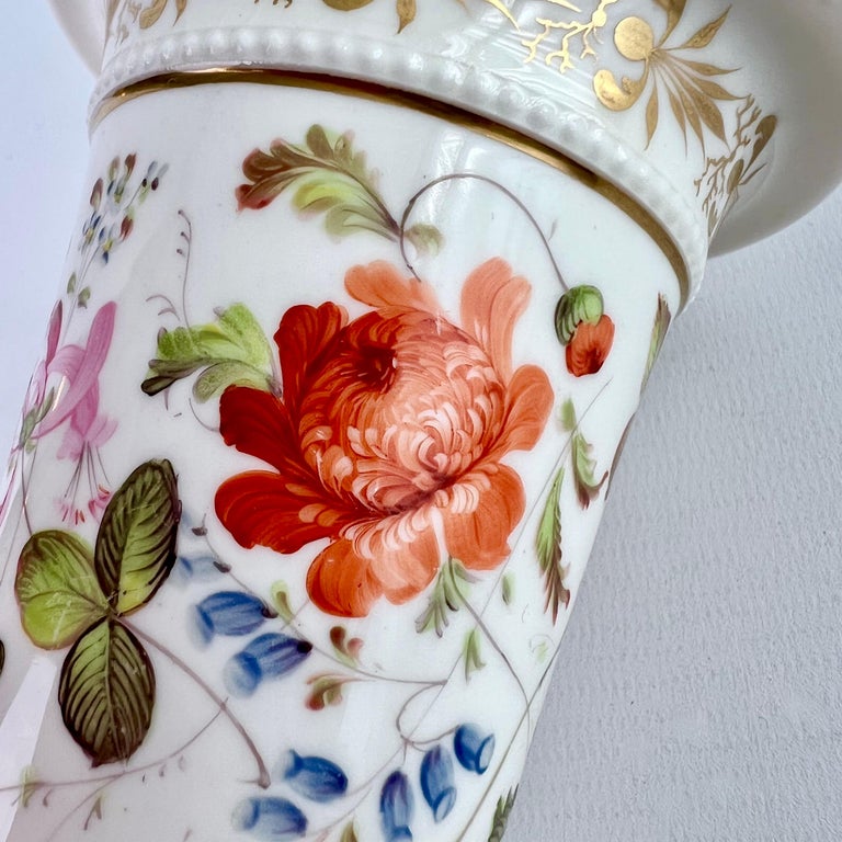 H&R Daniel Attr. Porcelain Spill Vase, White, Sublime Flowers, Regency ...