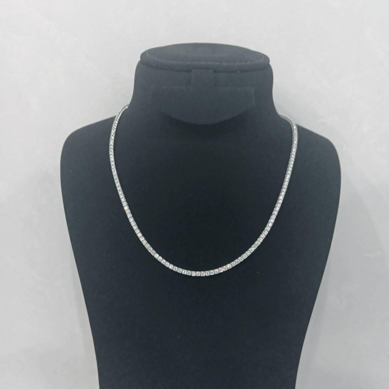 HRD Antwerp 17 Carat Riviera Diamond Tennis Necklace For Sale at ...