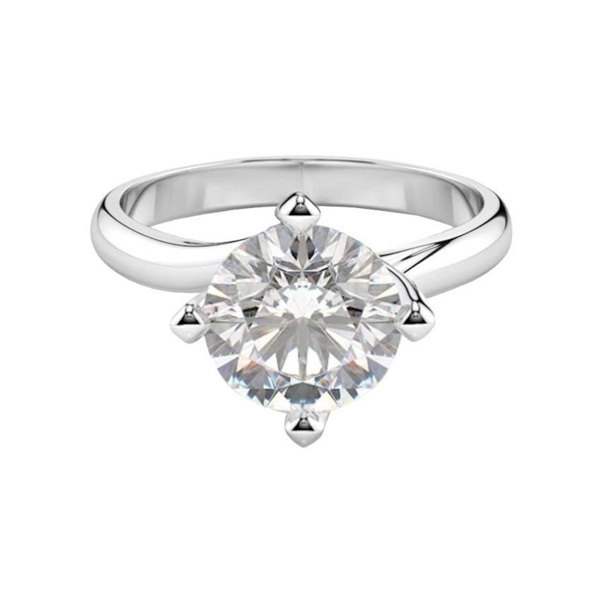 HRD Antwerp Graded 3.41 Carat Diamond and Platinum Cocktail Ring For ...