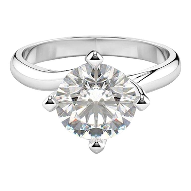 HRD Antwerp Graded 3.41 Carat Diamond and Platinum Cocktail Ring For ...