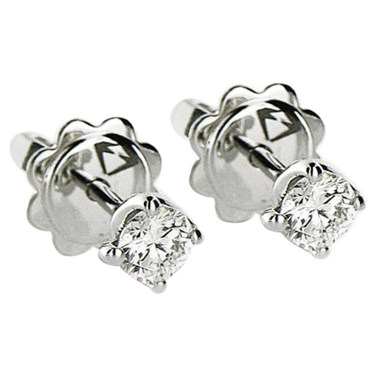 Gübelin GIA Certified 1.03 Carat Round White Gold Earstuds For Sale at 1stDibs