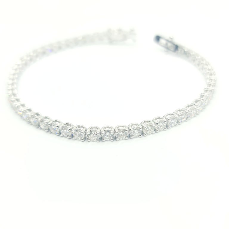 Hrd Antwerp Certified 6 65 Carat G Vs Si Diamond Tennis Bracelet 18k