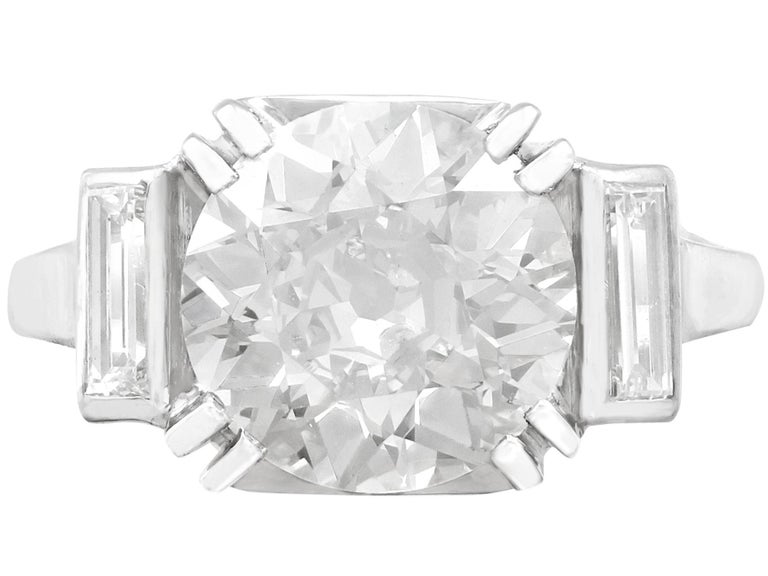 HRD Antwerp Graded 3.41 Carat Diamond and Platinum Cocktail Ring For ...