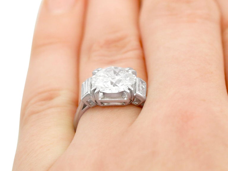 HRD Antwerp Graded 3.41 Carat Diamond and Platinum Cocktail Ring For ...