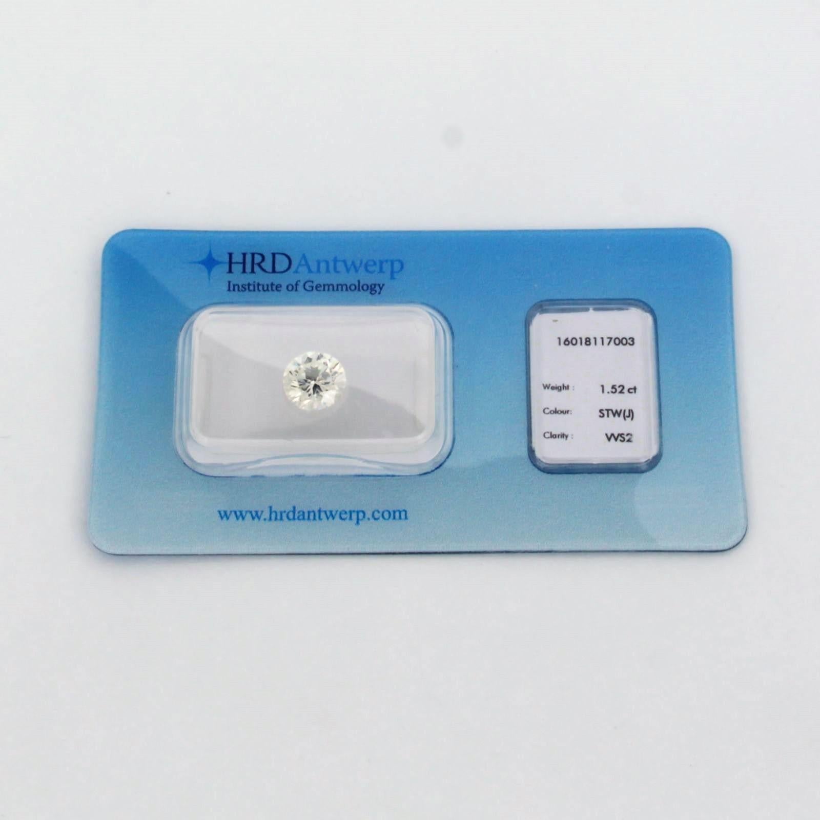 HRD Certified 1.52ct Brilliant cut Diamond 1.04 Carat For Sale at 1stDibs