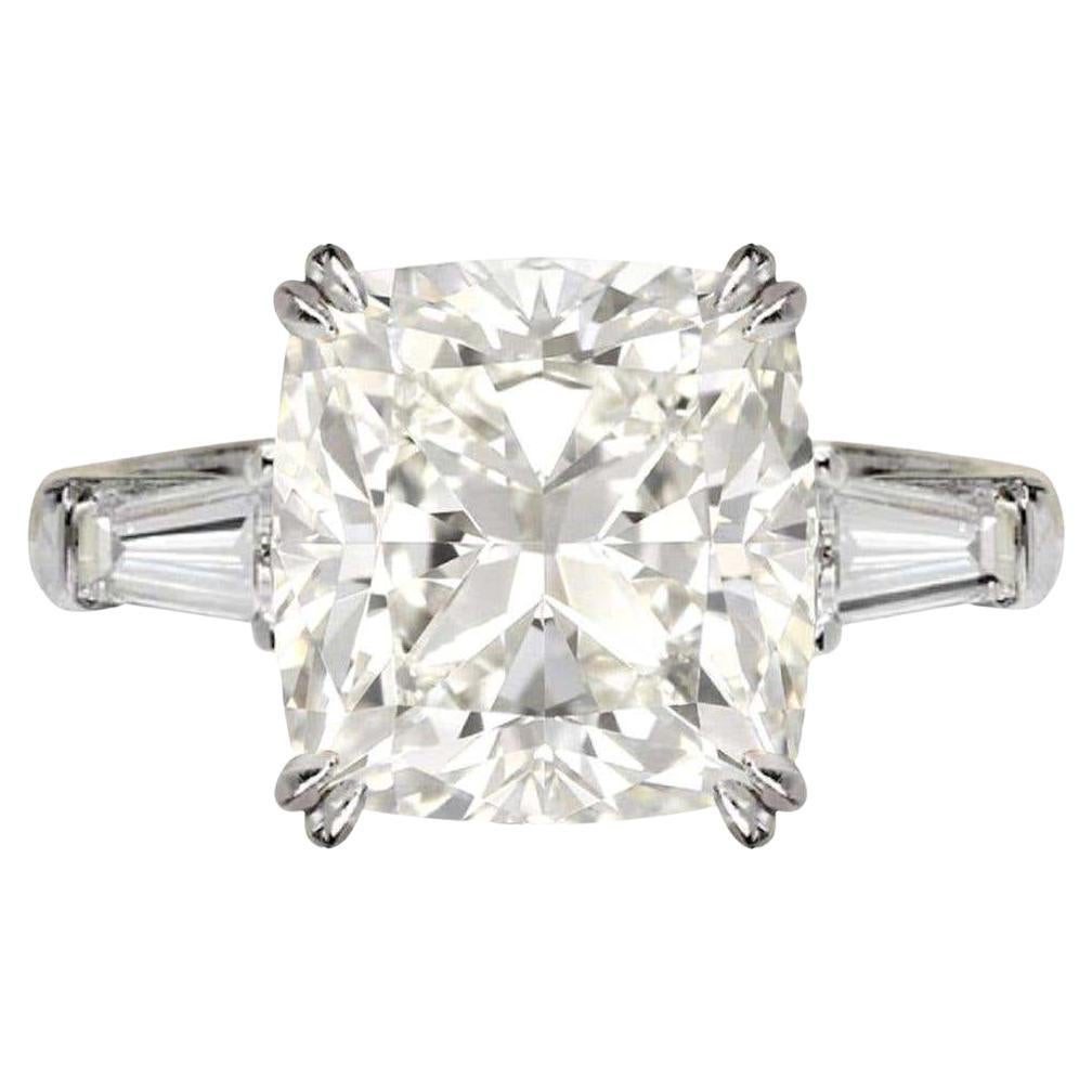 HRD Antwerp 2.80 Carat Three-Stone Cushion Diamond Ring For Sale at ...
