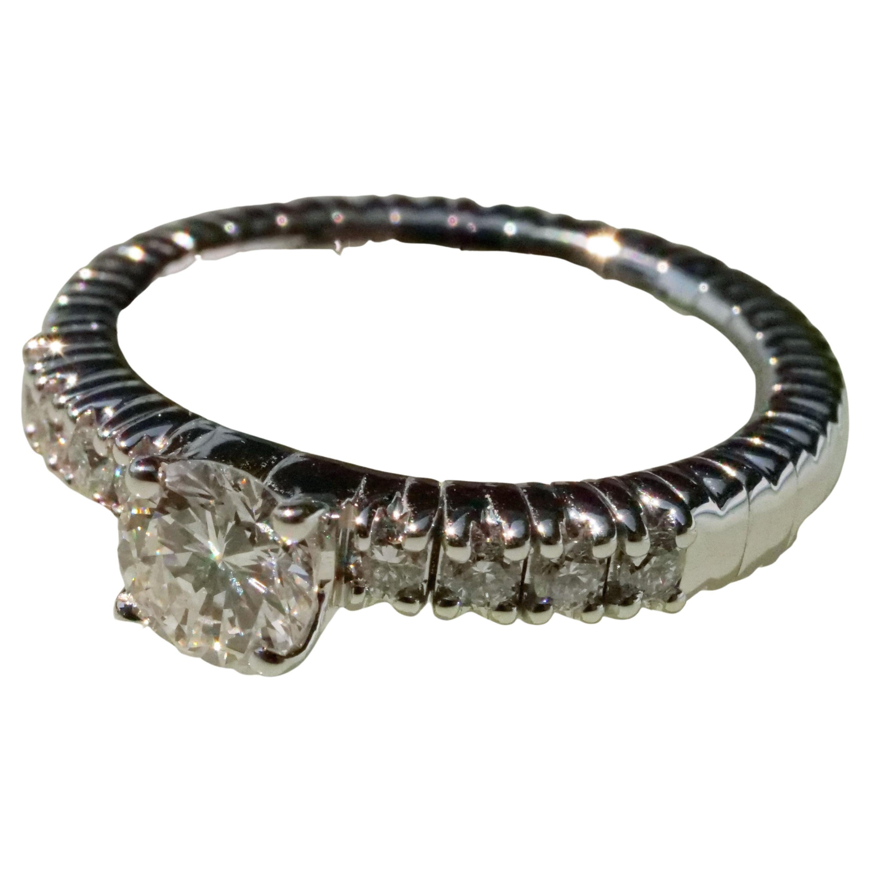 HRD certified Brilliant flexible Ring 0.70 ct Silhouette Bentner made ...