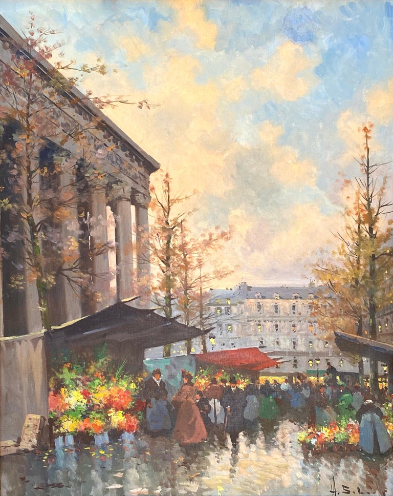 H.S. Louis - “Flower Market, Paris” For Sale at 1stDibs