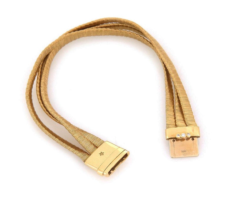 H.Stern 18k Yellow Gold 3 Silk Strand Flex Chain Bracelet For Sale at ...