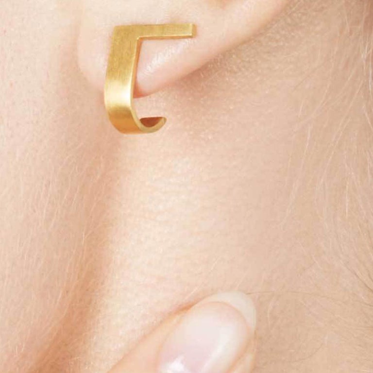 Sterling Silver Gold-Plated Big Curve Earrings at 1stDibs