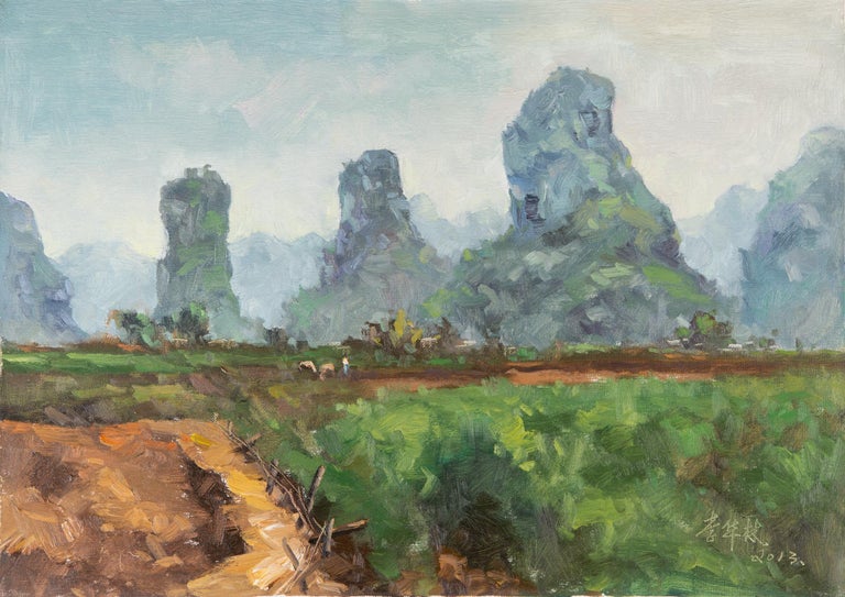 Hualin Li - Hualin Li Impressionist Original Oil Painting "Guilin View 3" For Sale at 1stDibs