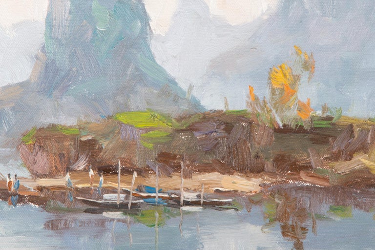Hualin Li - Hualin Li Impressionist Original Oil Painting "Lakeside ...