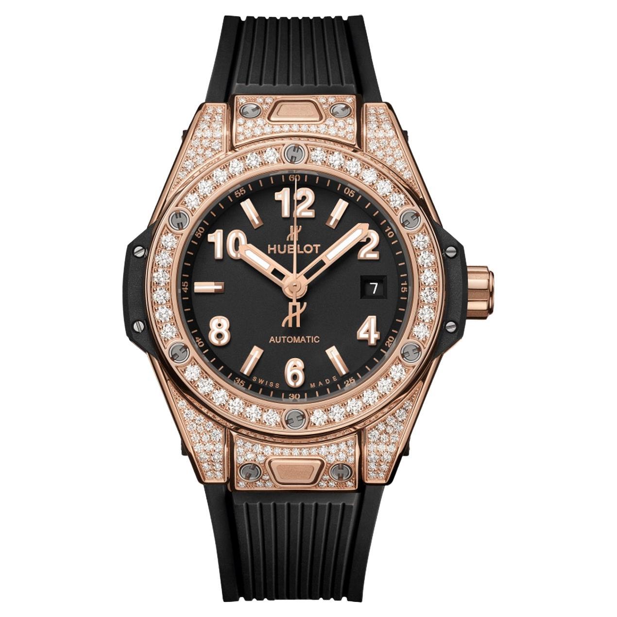Hublot Big Bang One Click Steel White Pave 33mm Ladies Watch 485.SE ...