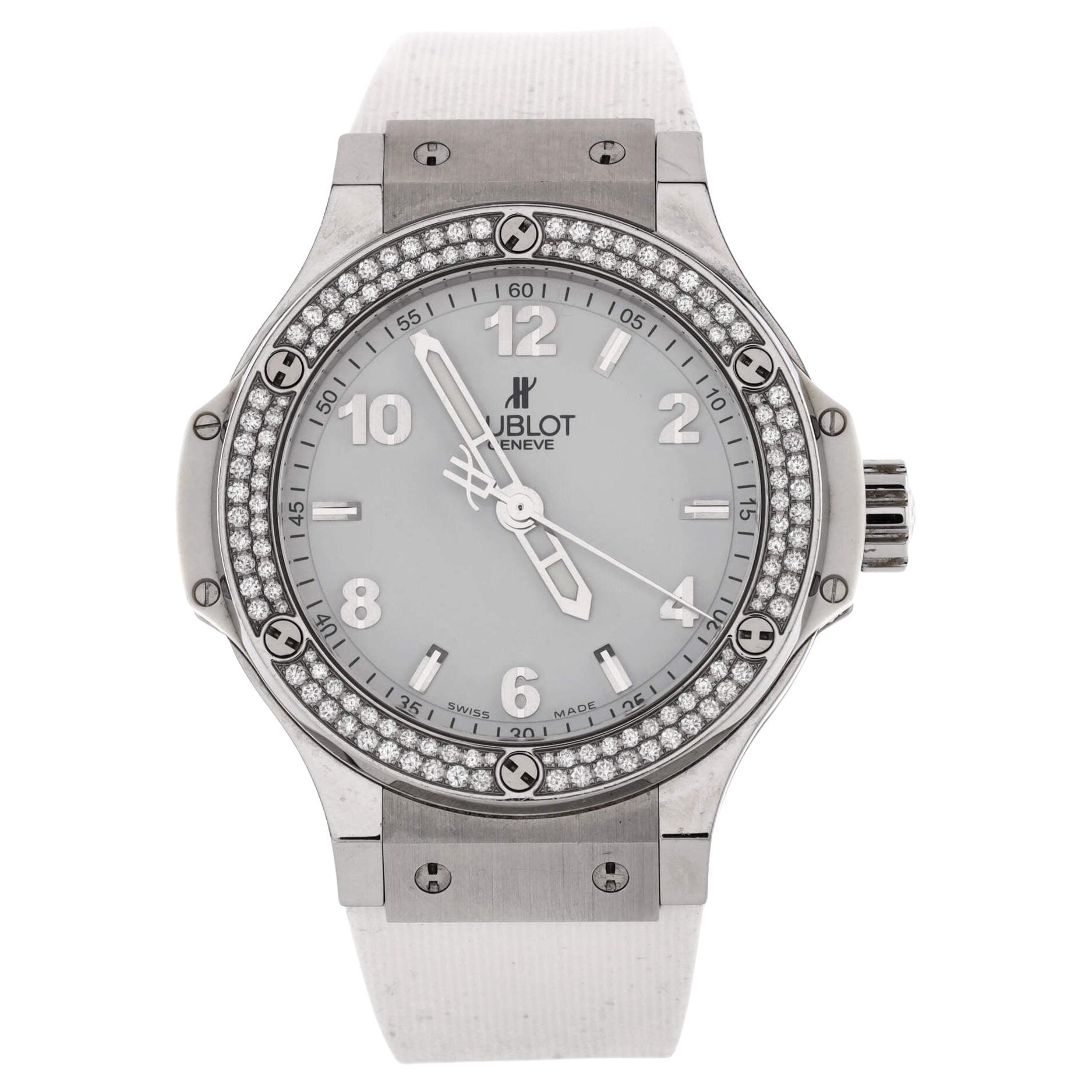 Hublot Big Bang Quartz Watch Stainless Steel and Rubber with Diamond ...