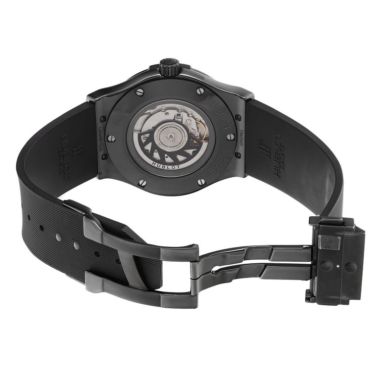 Hublot Classic Fusion Ceramic Black Carbon Fiber Dial Men Watch 511.CM ...