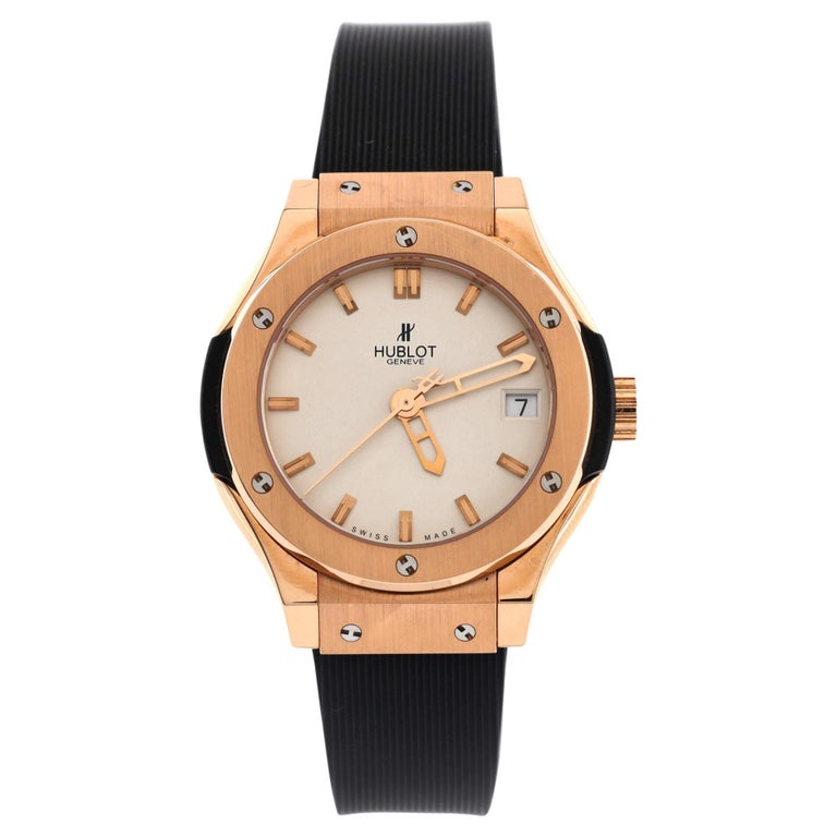 Hublot Classic Fusion Quartz Watch Rose Gold and Rubber 33 For Sale at ...