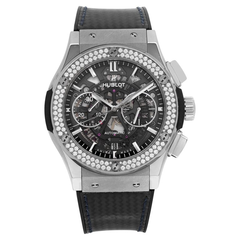Hublot Classic Fusion Titanium Diamond Black Skeleton Dial 525.NX.0170 ...