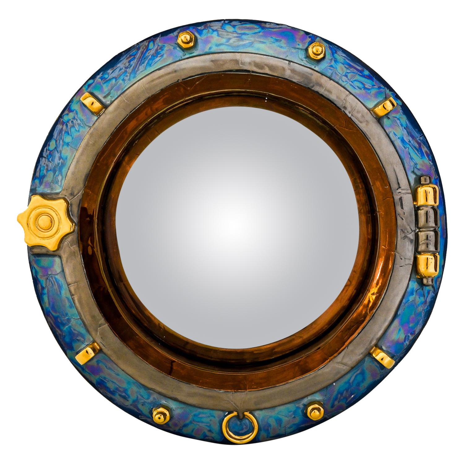 Brass Convex Thorn Mirror by Onik Agaronyan For Sale at 1stDibs