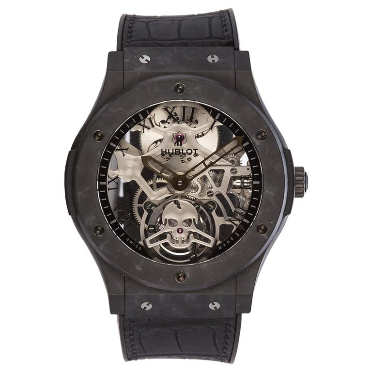 Hublot Limited Edition Ceramic Black Skull Classic Fusion Tourbillon ...