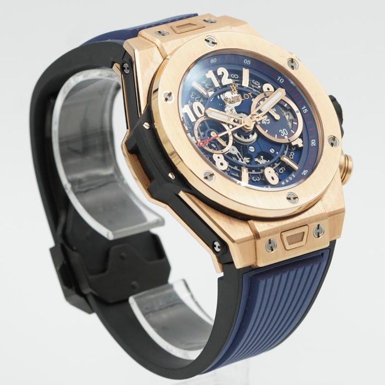 Hublot Unico Blue Big Bang 18K King Gold 45mm 411.OX.5189.RX 2018 For ...
