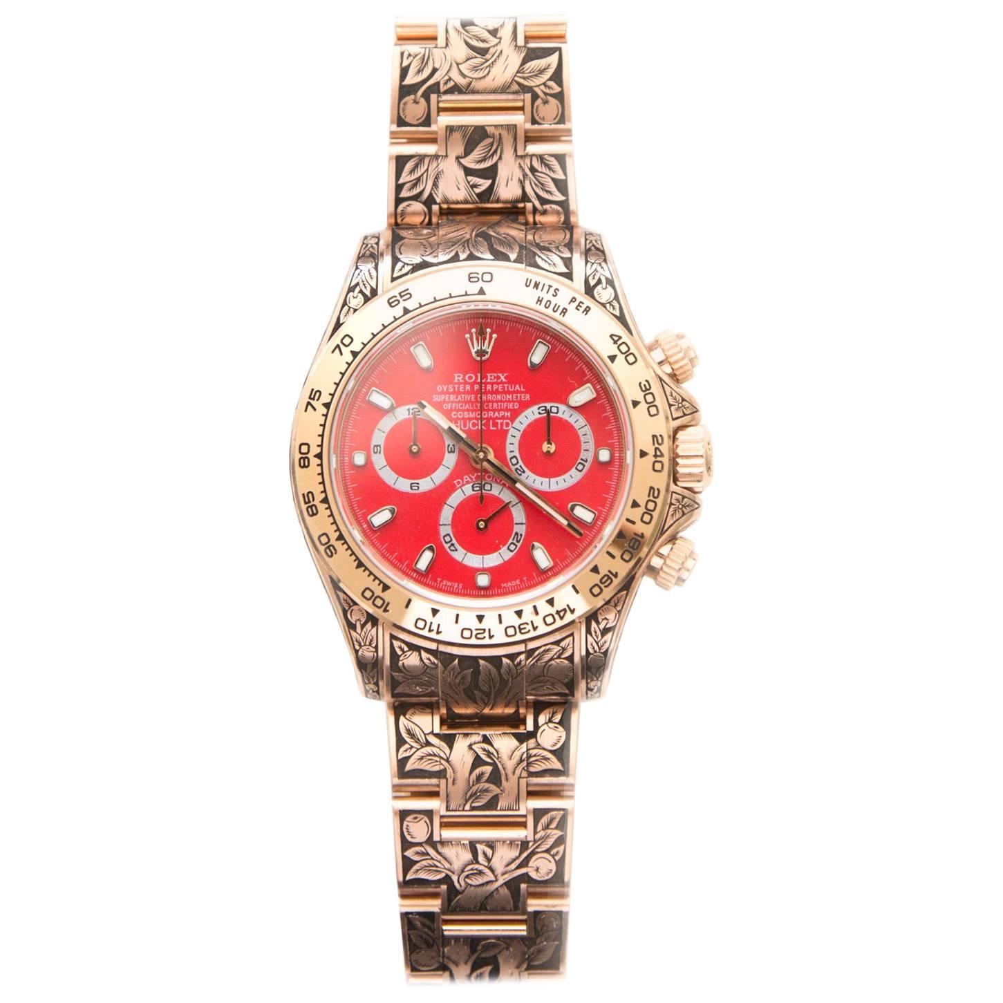 Huckleberry Ltd engraved Rolex Daytona For Sale at 1stDibs