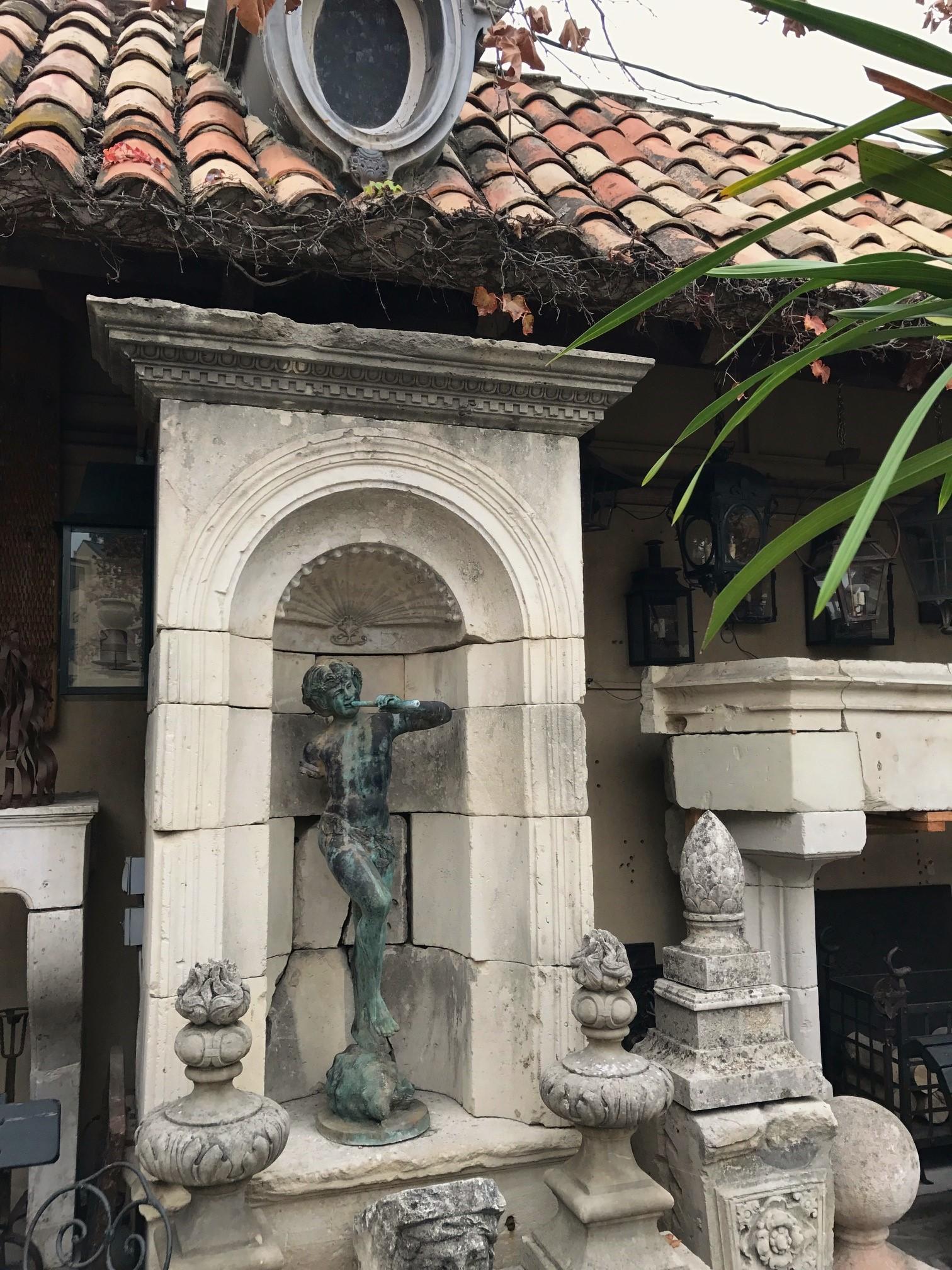 Huge 17th C Hand Carved Stone Niche Pedestal Decorative Object Antique ...