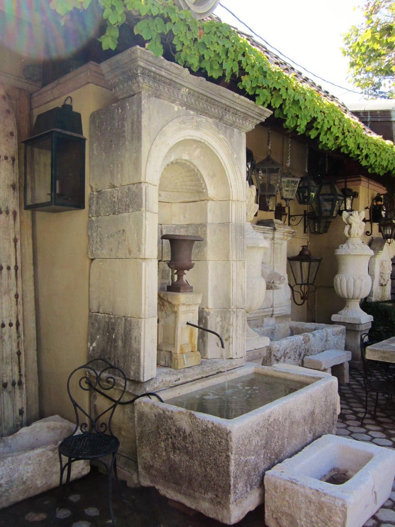 Huge 17th C Hand Carved Stone Niche Pedestal Decorative Object Antique ...