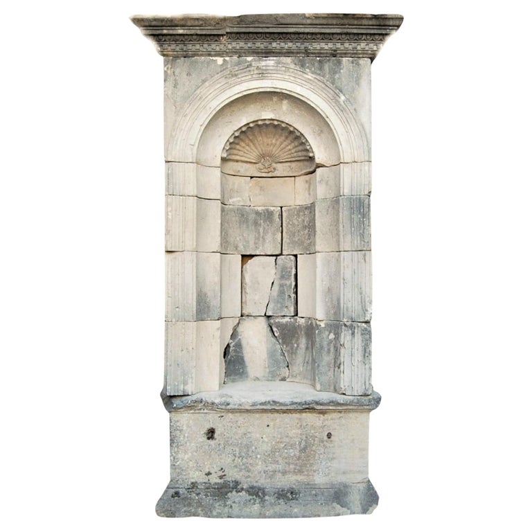 Huge 17th C Hand Carved Stone Niche Pedestal Decorative Object Antique ...