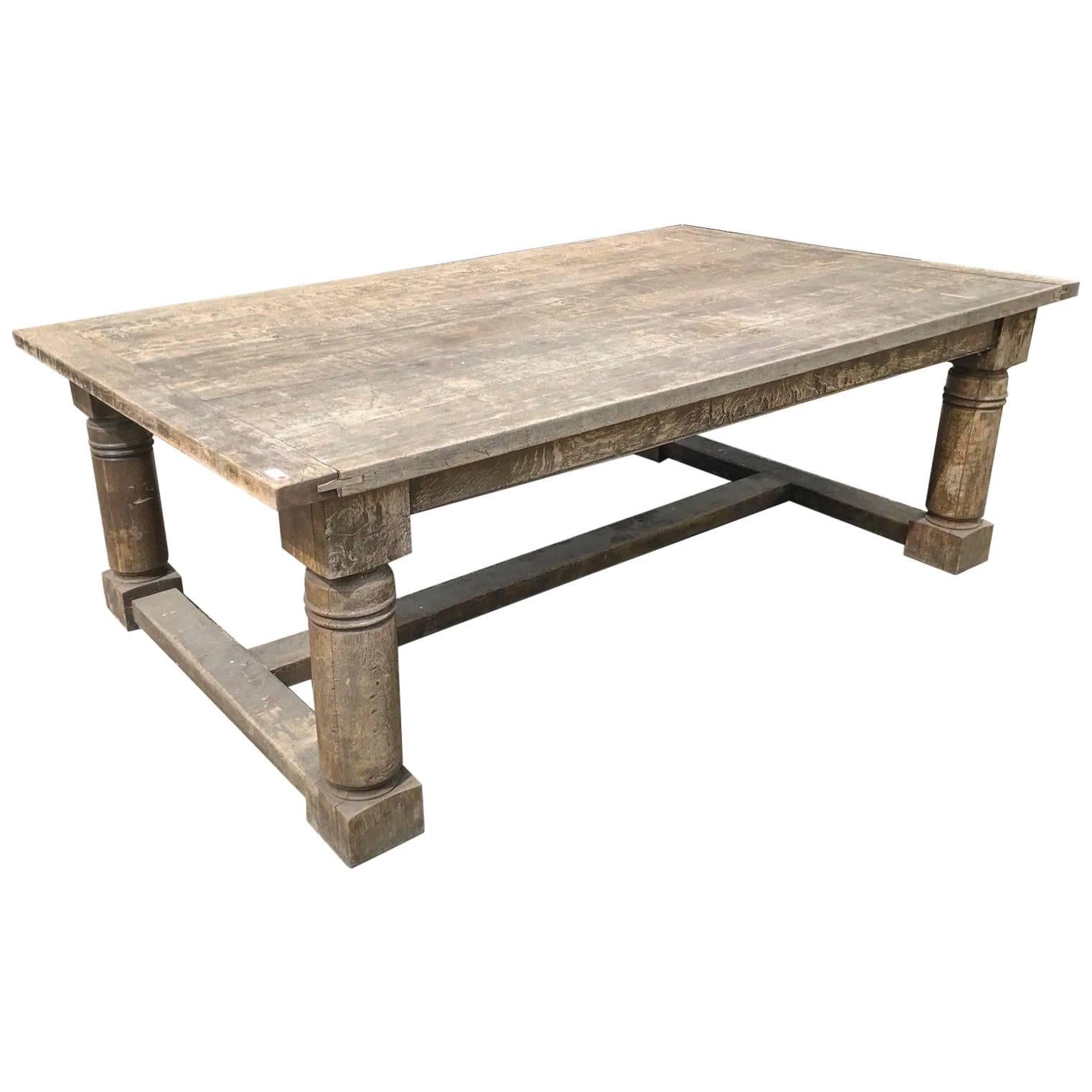 Huge, 18th Century, Farmhouse Rustic Antique Dining Table, Rare For ...