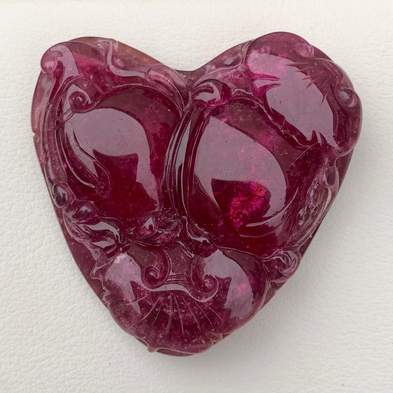 Huge 197.45 Carat Natural Rubellite Tourmaline Carving Gemstone from ...