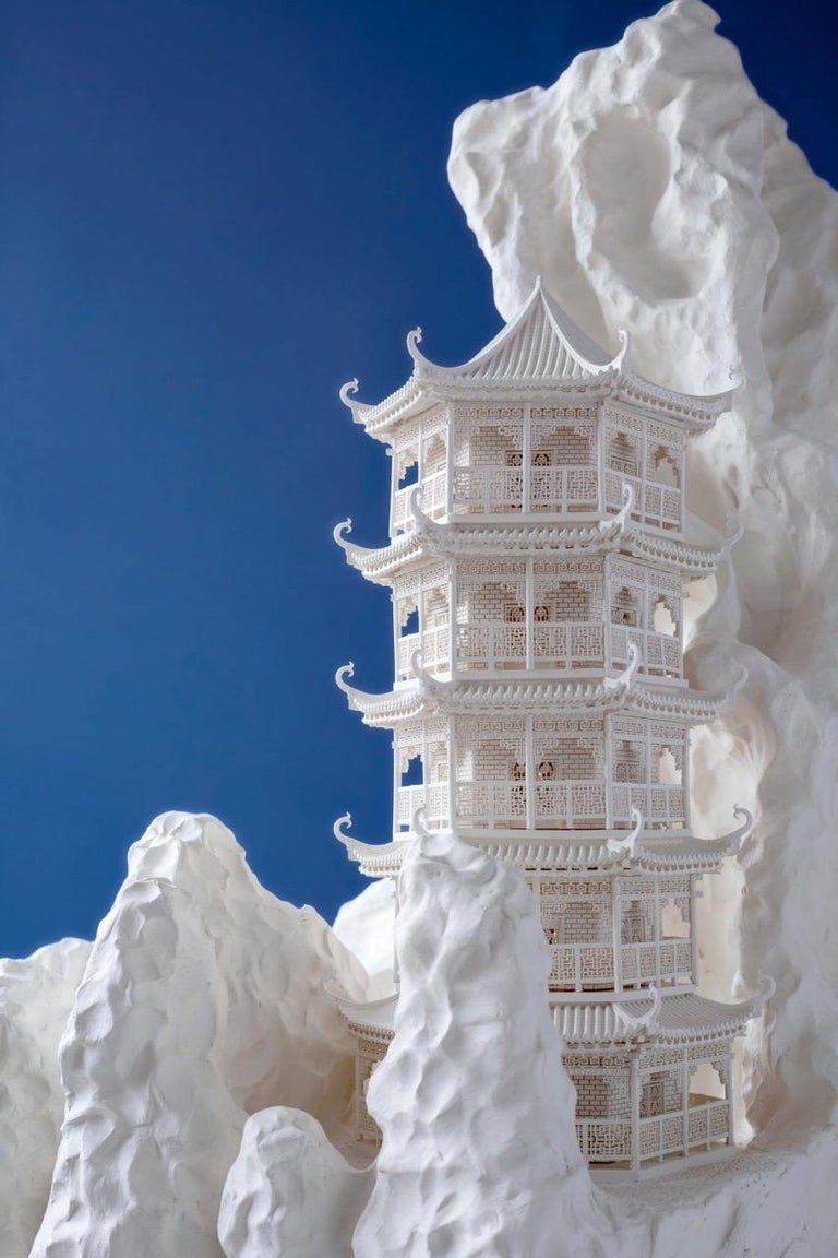 Huge 3D Sculpture of a Chinese Temple Mountain Made of Paint by Secunda ...