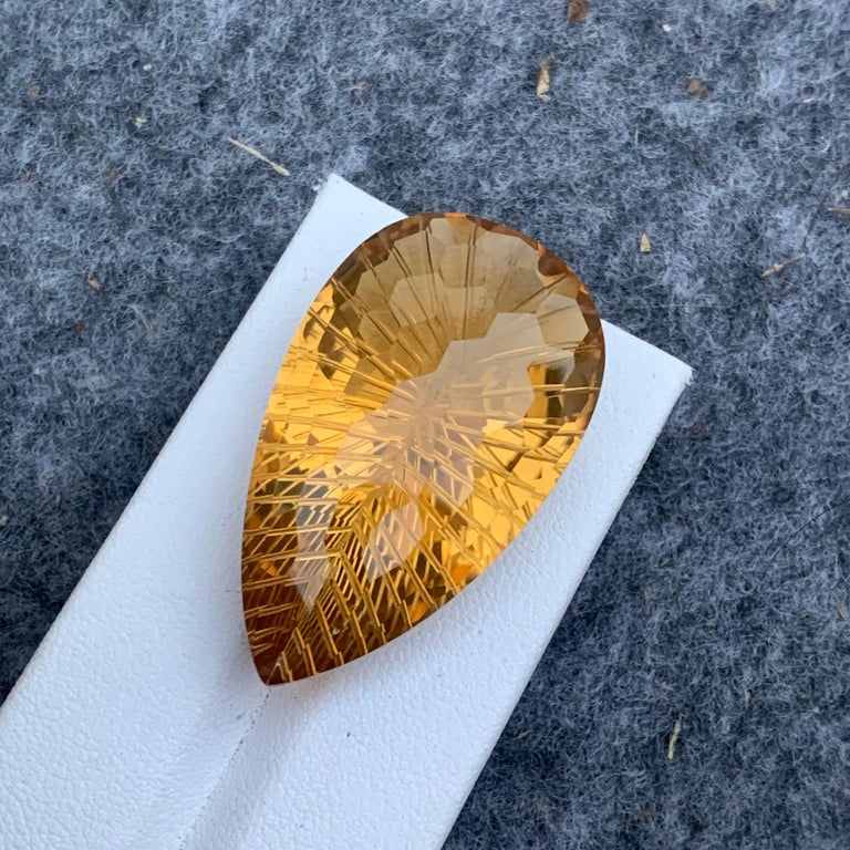 Huge 61.60 Carat Laser Cut Natural Loose Citrine Gemstone Long Pear ...