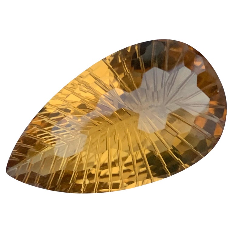 Huge 61.60 Carat Laser Cut Natural Loose Citrine Gemstone Long Pear ...