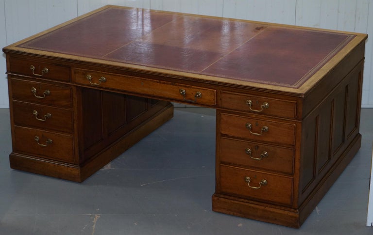 Huge 9-Drawer 2-Cupboard Double Sided Twin Pedestal Partner Desk ...