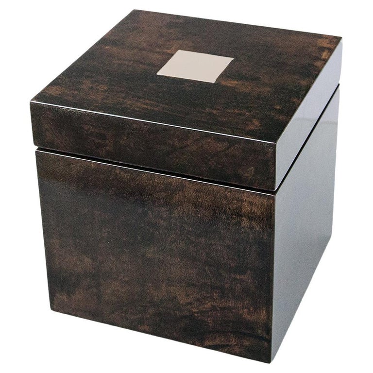 Huge Aldo Tura Square Goatskin Ice Bucket For Sale at 1stDibs