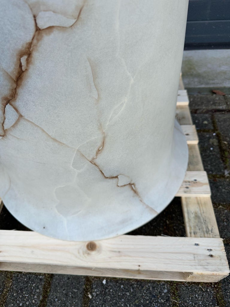 Huge and Unique Pair of White Alabaster Like, Bell Shape Pendant Lights ...