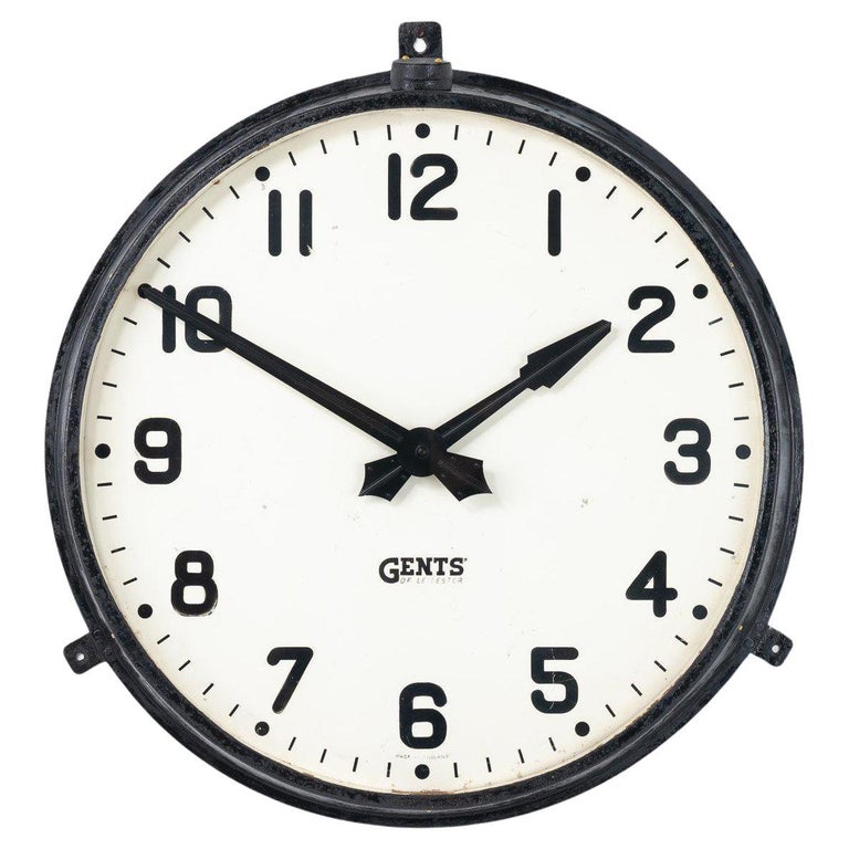 Huge Antique British Station Clock by Gents of Leicester For Sale at ...