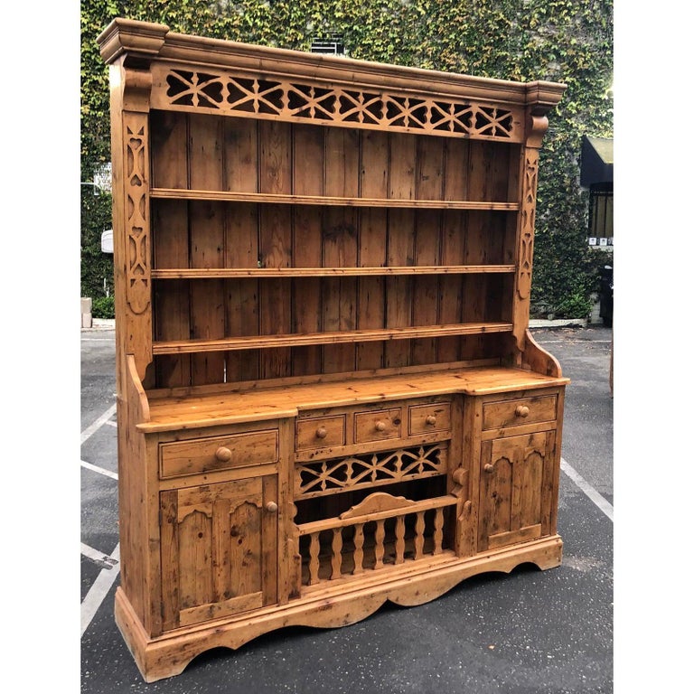 Huge Antique French Country Breakfront Hutch Dresser at 1stDibs